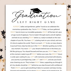 Graduation Left Right Game Graduation Party Games Class of 2024 High ...