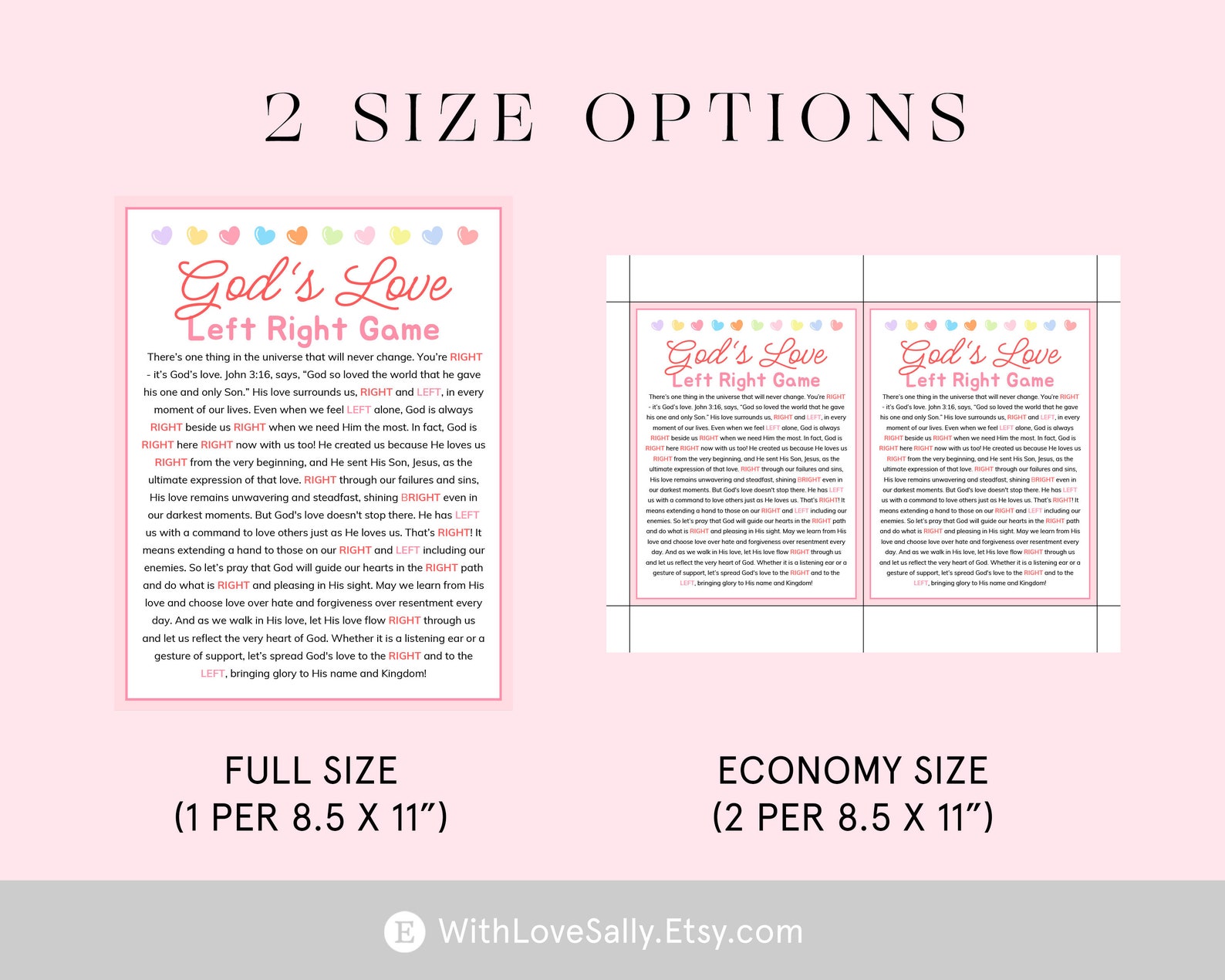 Gods Love Left Right Game Sunday School Bible Study Games Bible Game ...