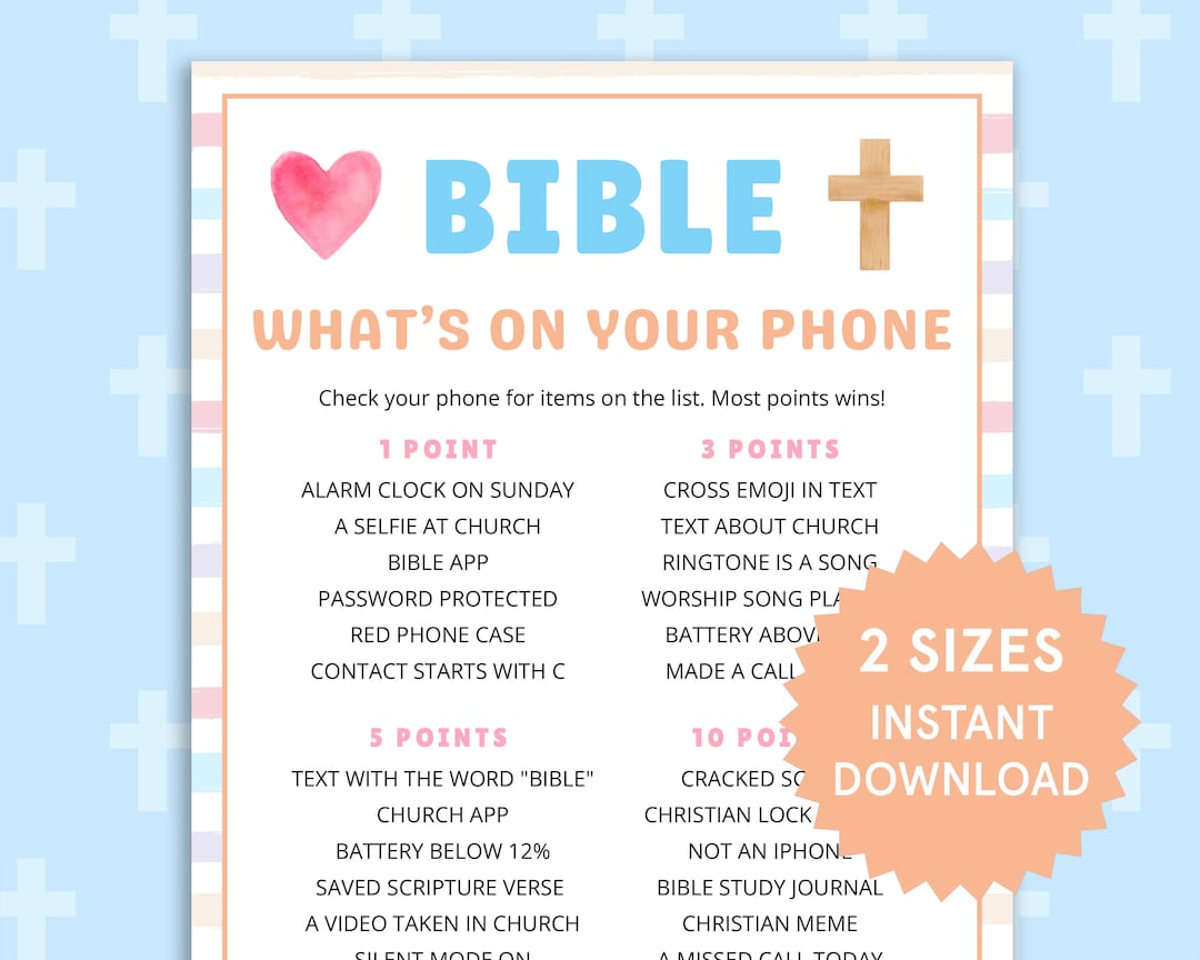 Bible Whats on Your Phone Bible Games Sunday School Activities Bible ...