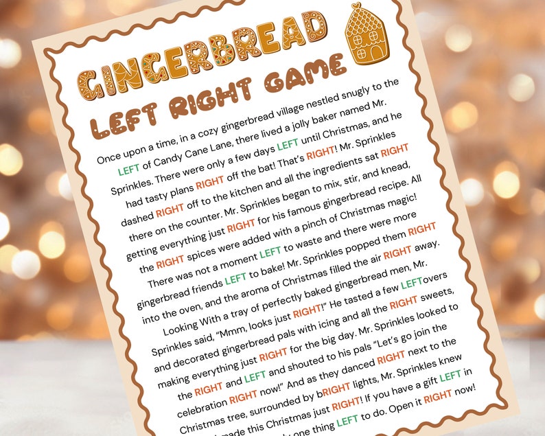 Gingerbread Left Right Game | Christmas Gift Swap | Gift Exchange Game ...