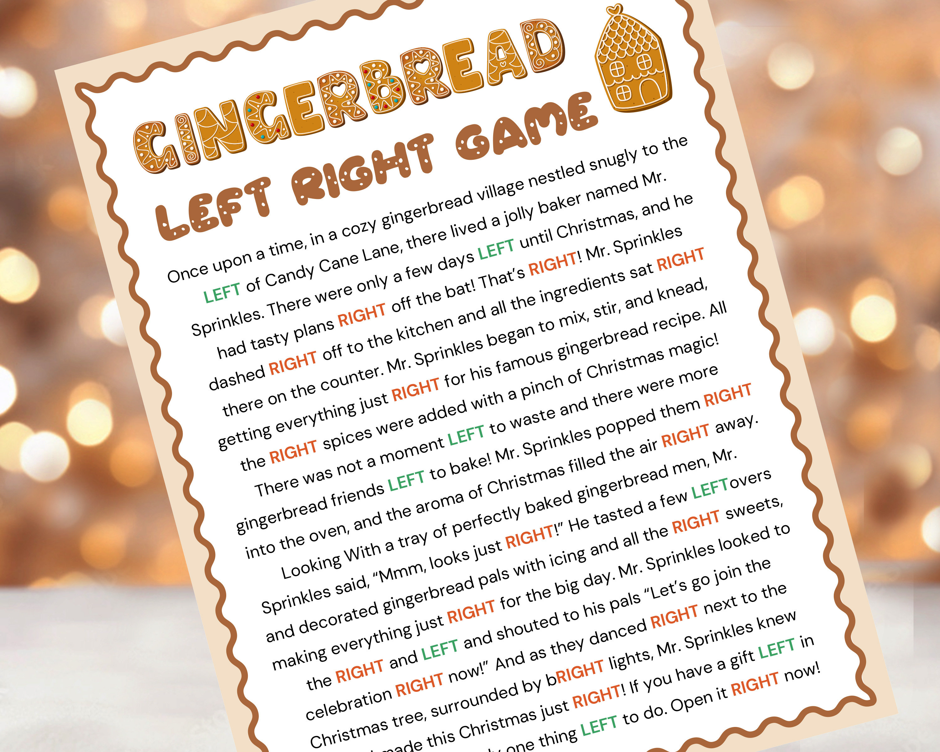 Gingerbread Left Right Game | Christmas Gift Swap | Gift Exchange Game ...