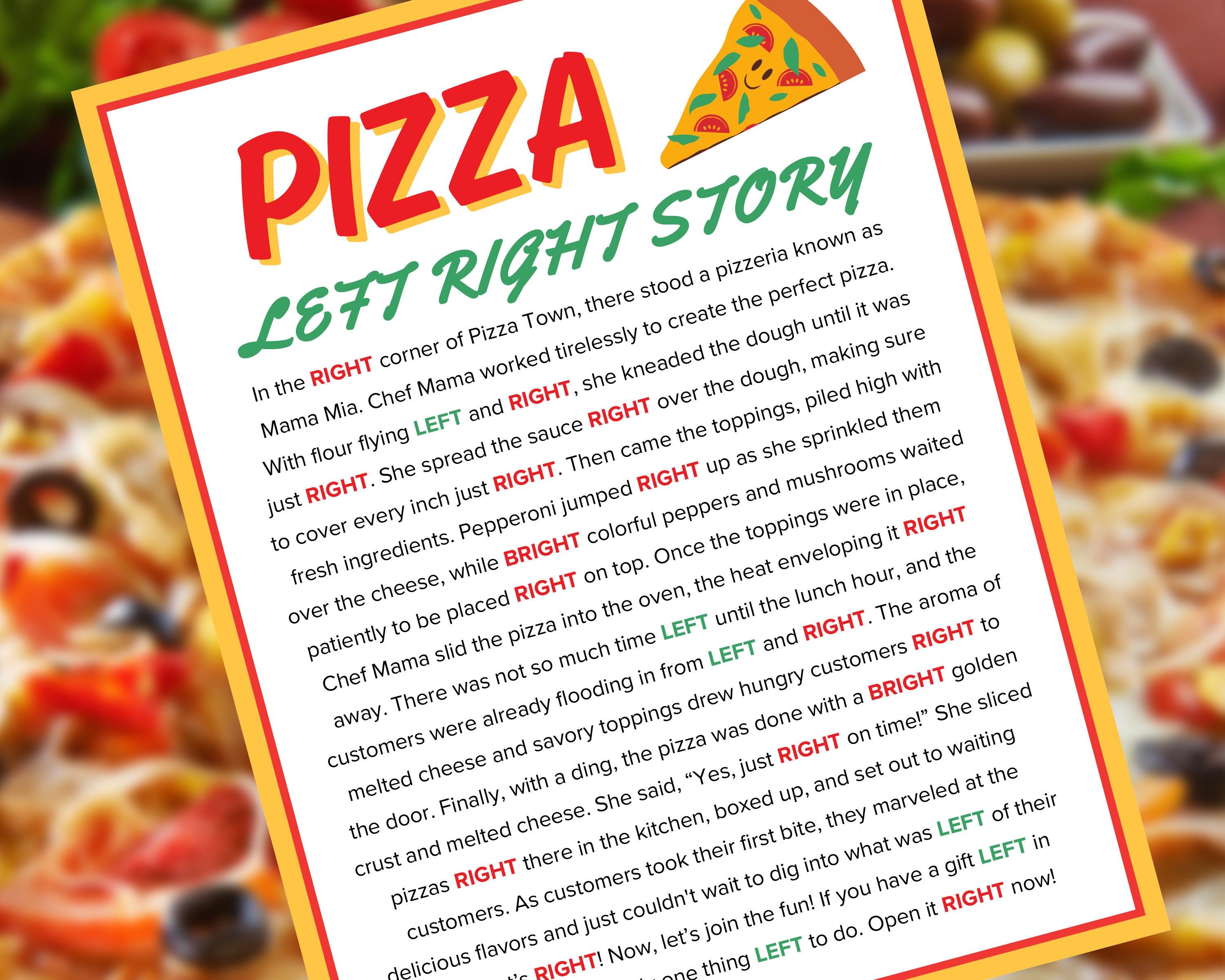 Pizza Think Fast Game Printable Pizza Party Game for Kids Adults ...