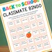 Back to School Classmate Bingo Classroom Games for Kids Get to Know You ...