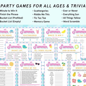 Summer Game Bundle Summer Games for Kids Summer Activities Family ...