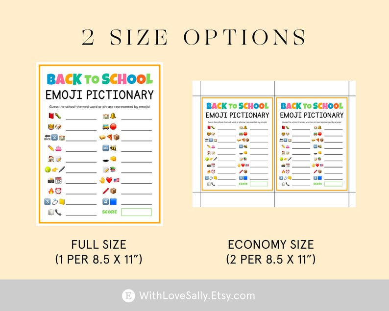 Back to School Emoji Pictionary Classroom Games Elementary Games Middle ...