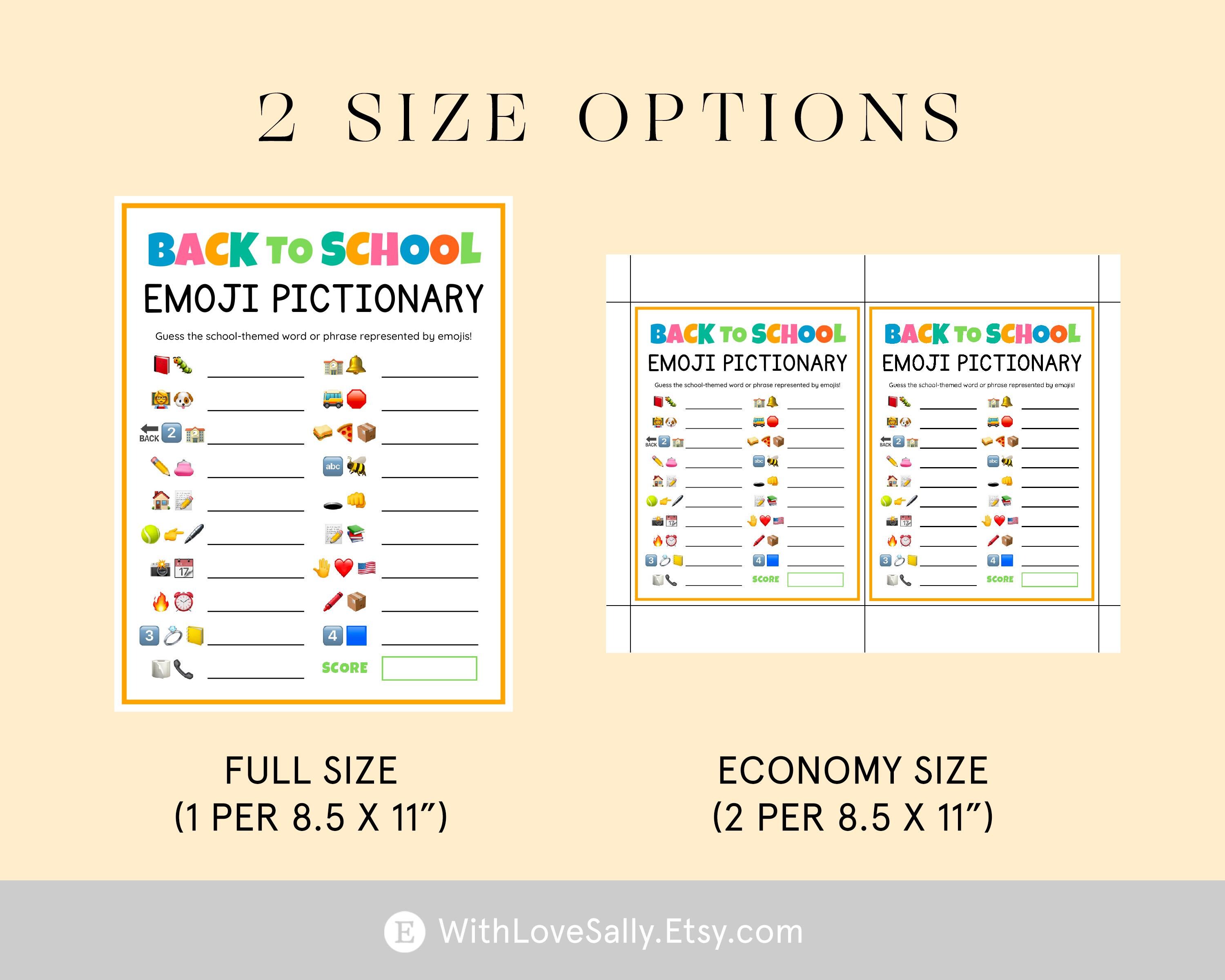 Back to School Emoji Pictionary Classroom Games Elementary Games Middle ...