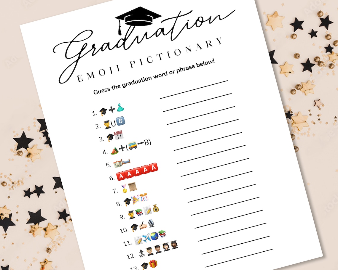 Graduation Emoji Pictionary Graduation Party Games Printable - Etsy UK