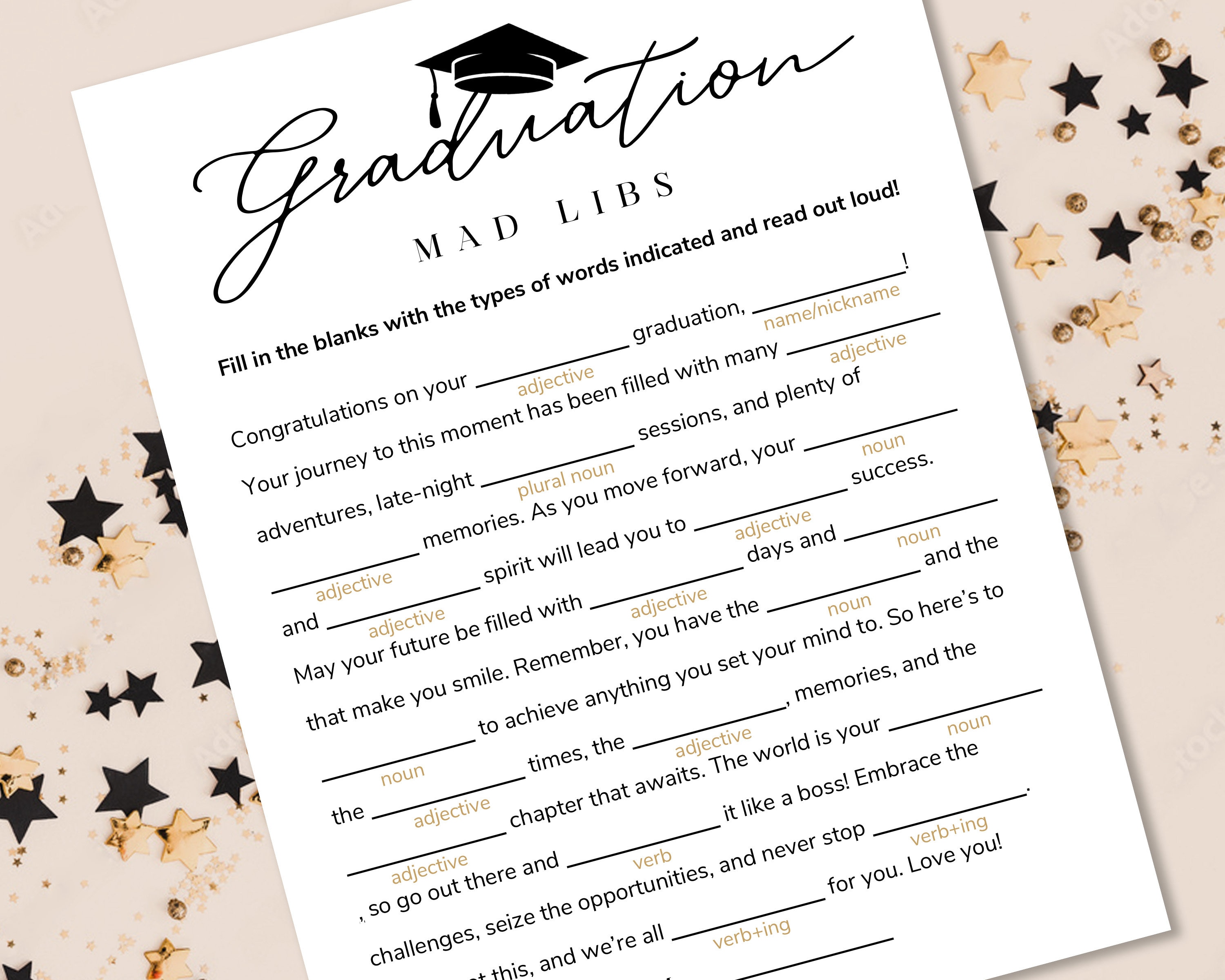 Graduation Libs Graduation Party Games Graduation Mad Libs Class of ...