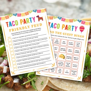 Taco Party Games Bundle Taco Games for Kids Fiesta Games Birthday Party ...