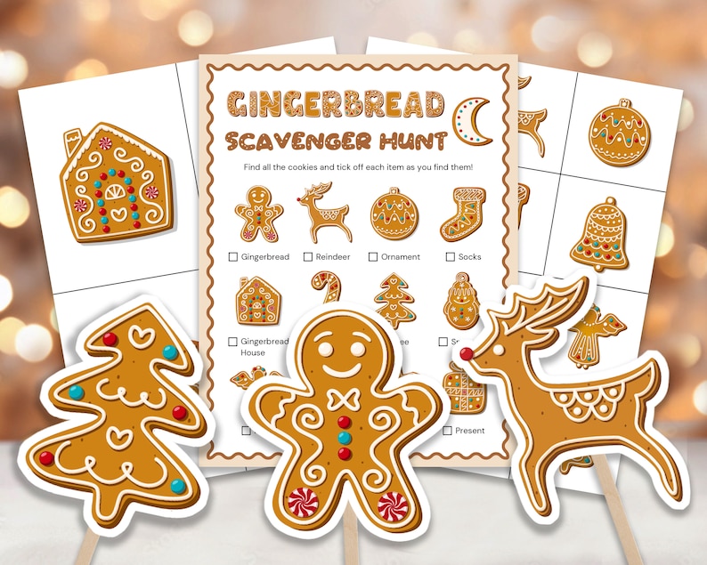 Gingerbread Scavenger Hunt Indoor Christmas Treasure Hunt - Etsy