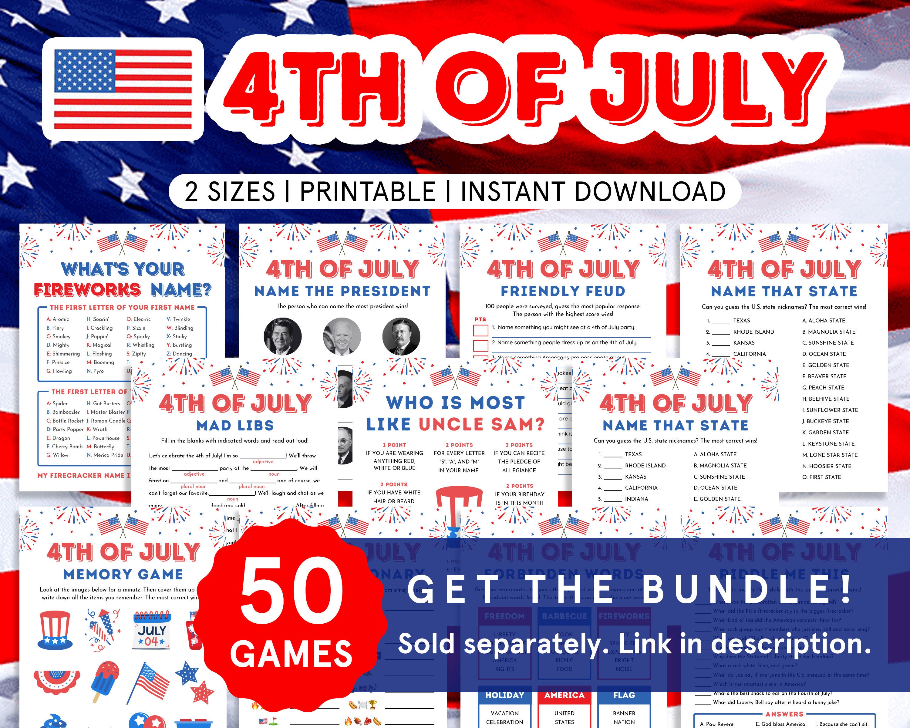 4th of July Charades Fourth of July Party Games July 4th Activities for ...