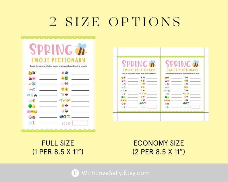 Spring Emoji Pictionary Game Printable Springtime Games Spring ...
