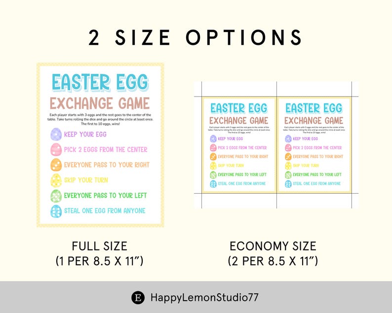 Easter Egg Exchange Dice Game Easter Pass the Gift Easter Party Game ...