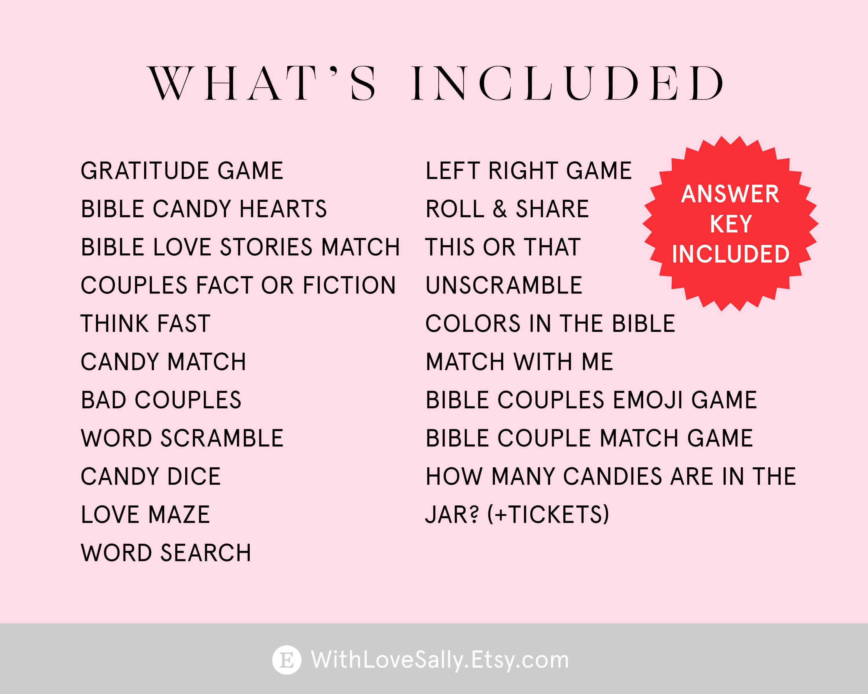 Bible Love Stories Game Bundle Church Games for Kids Ministry Printable ...