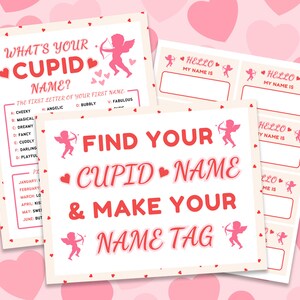 What's Your Cupid Name, Name Tags, Sign Valentines Day Activity for ...