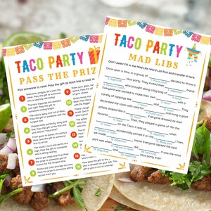 Taco Party Games Bundle Taco Games for Kids Fiesta Games Birthday Party ...