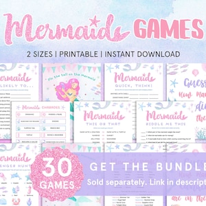 Mermaid Charades Mermaid Party Game Girls Birthday Party Game Fun ...