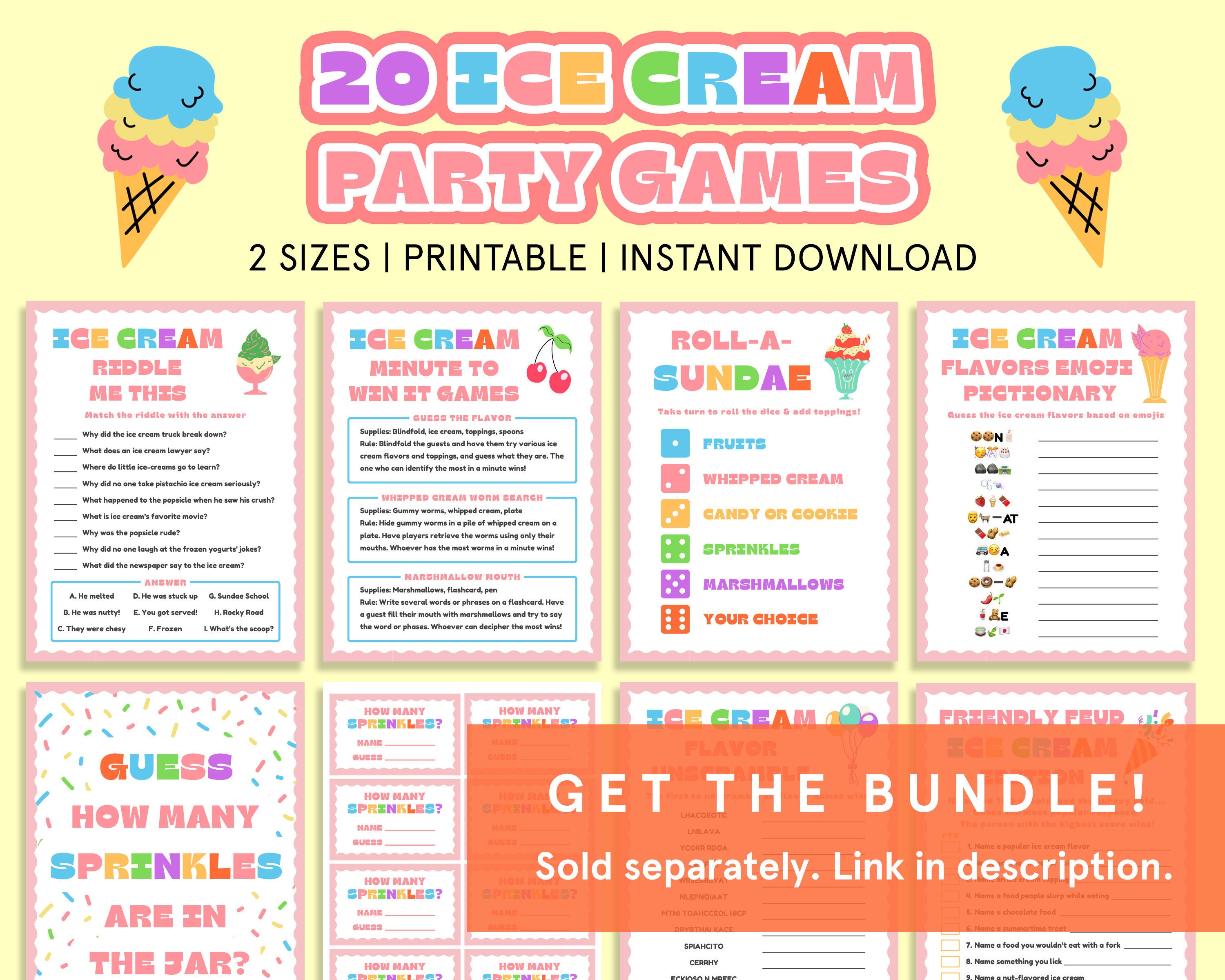 Ice Cream Treasure Hunt Ice Cream Party Games Birthday Party Kids ...