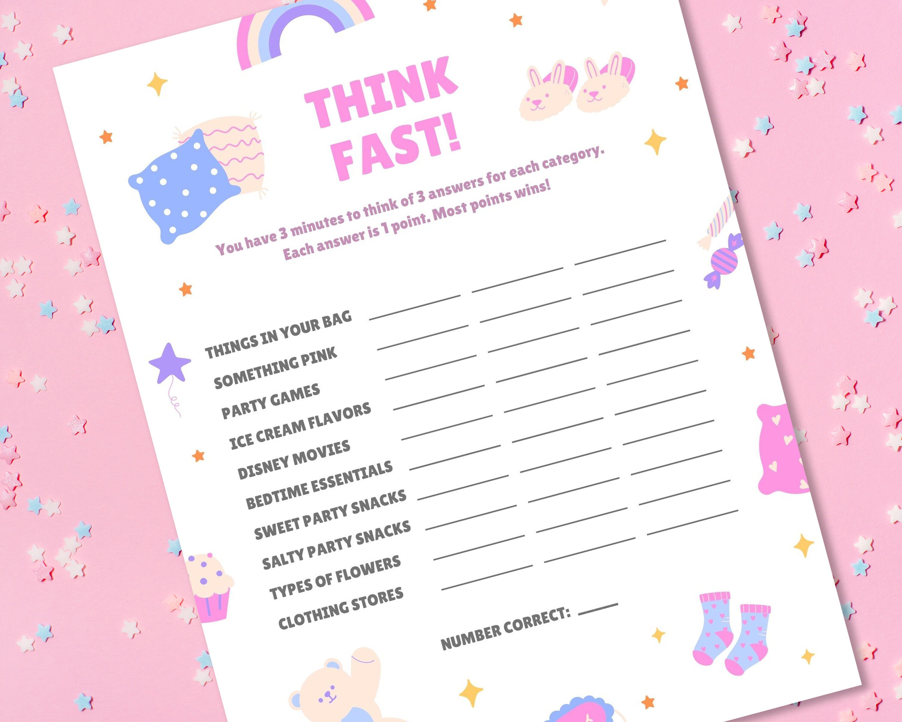 Think Fast Game | Teen Slumber Party Games | Sleepover Game | Slumber ...