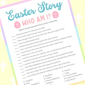 Bible Easter Story Who Am I Bible Easter Trivia for Kids, Adults Easter ...