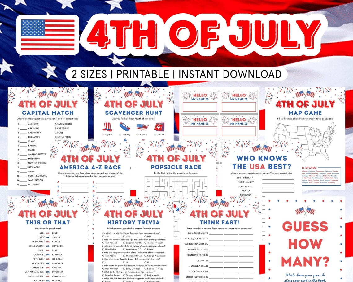 4th of July Games MEGA Bundle Fourth of July Party Games 4th of July ...
