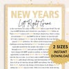 New Year's Left Right Game | Printable New Year's Eve Left Right Story ...