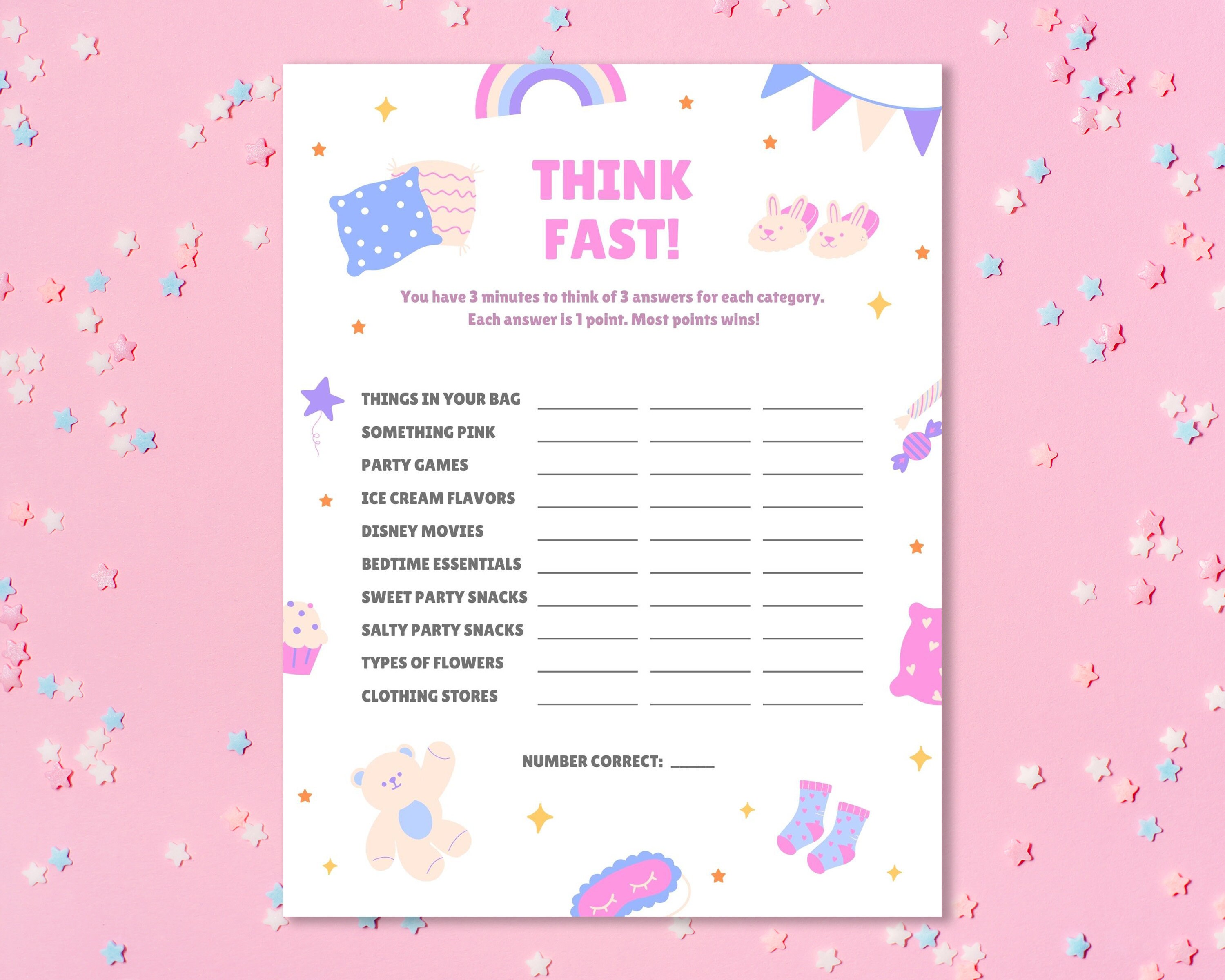 Think Fast Game | Teen Slumber Party Games | Sleepover Game | Slumber ...