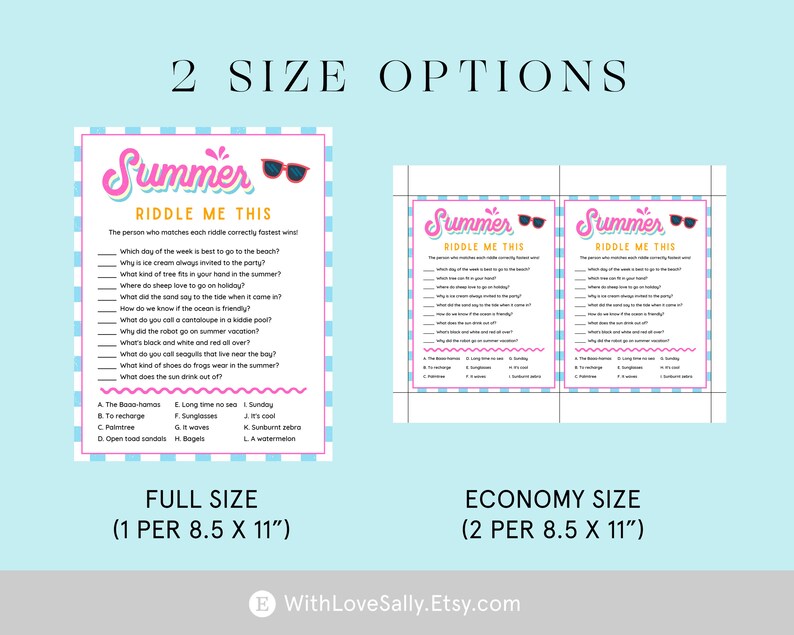 Summer Riddle Me This Summer Games Fun Summer Activities for Kids ...