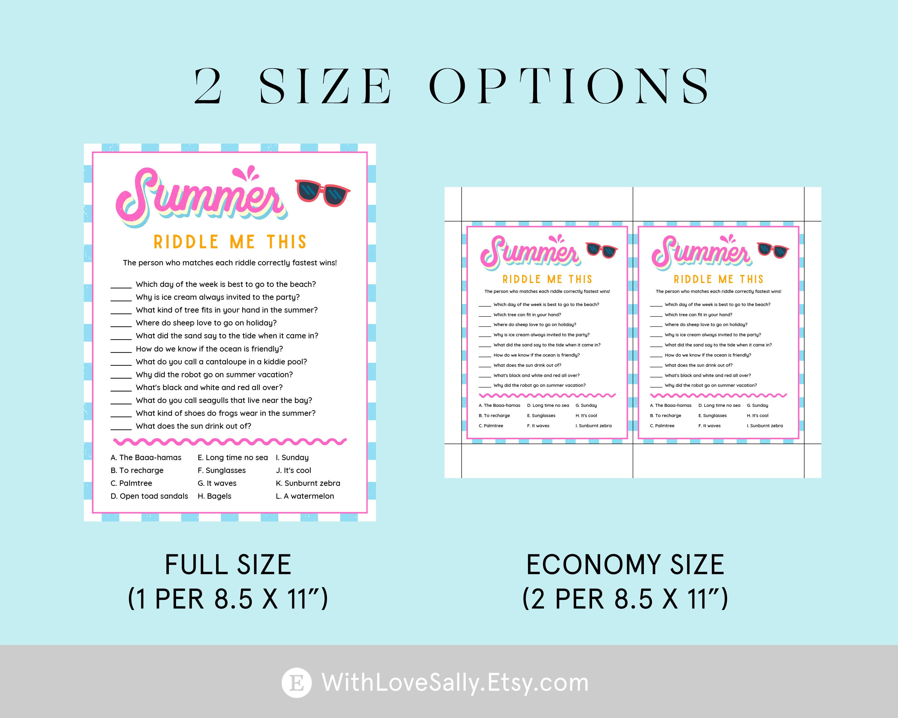 Summer Riddle Me This Summer Games Fun Summer Activities for Kids ...