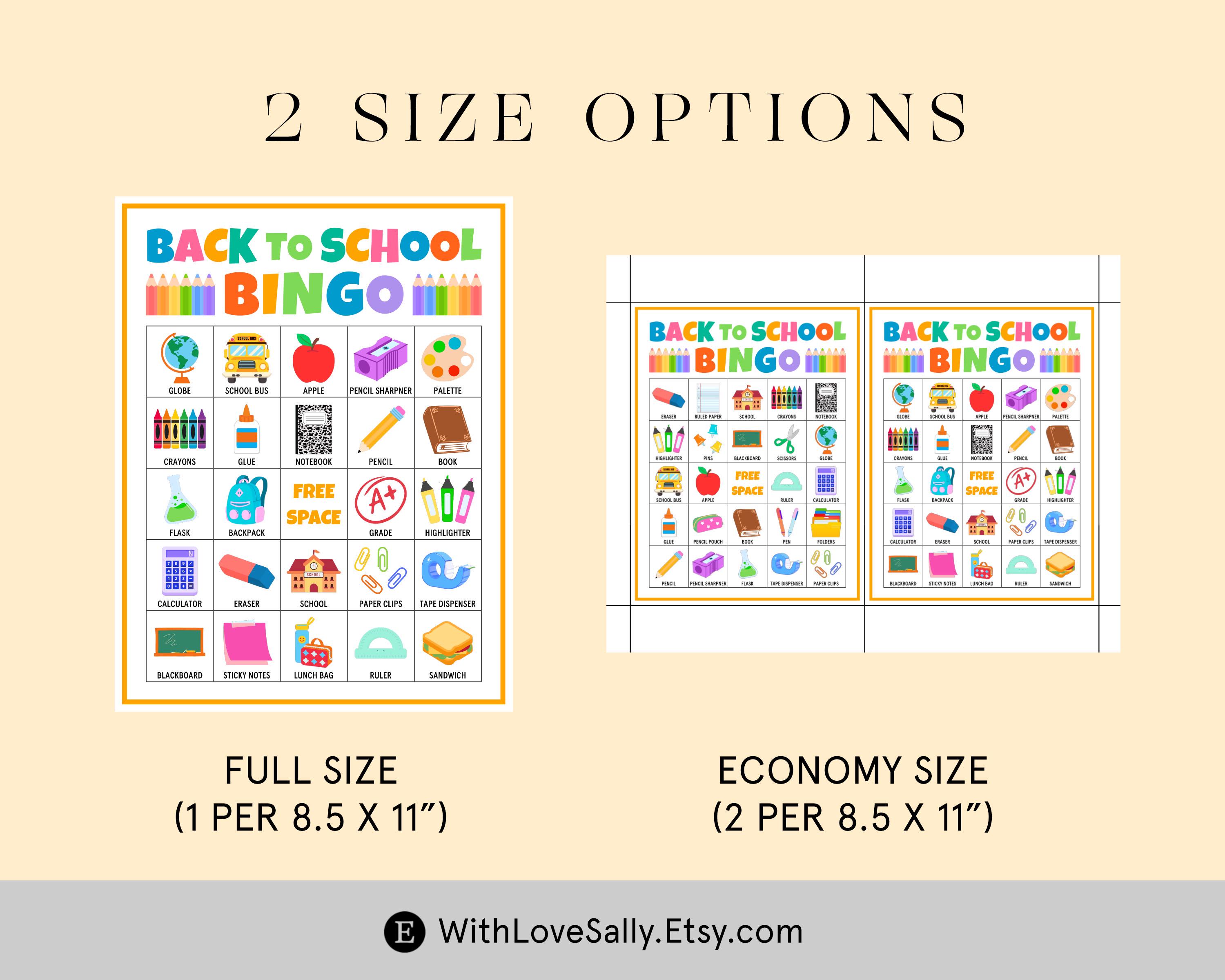 Back to School Bingo Game Classroom Bingo First Day of School ...