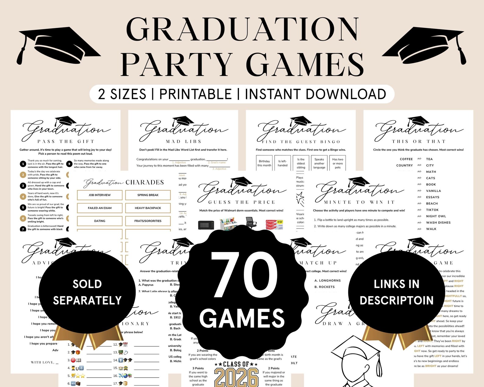 Graduation Left Right Game Graduation Party Games Class of 2026 High ...