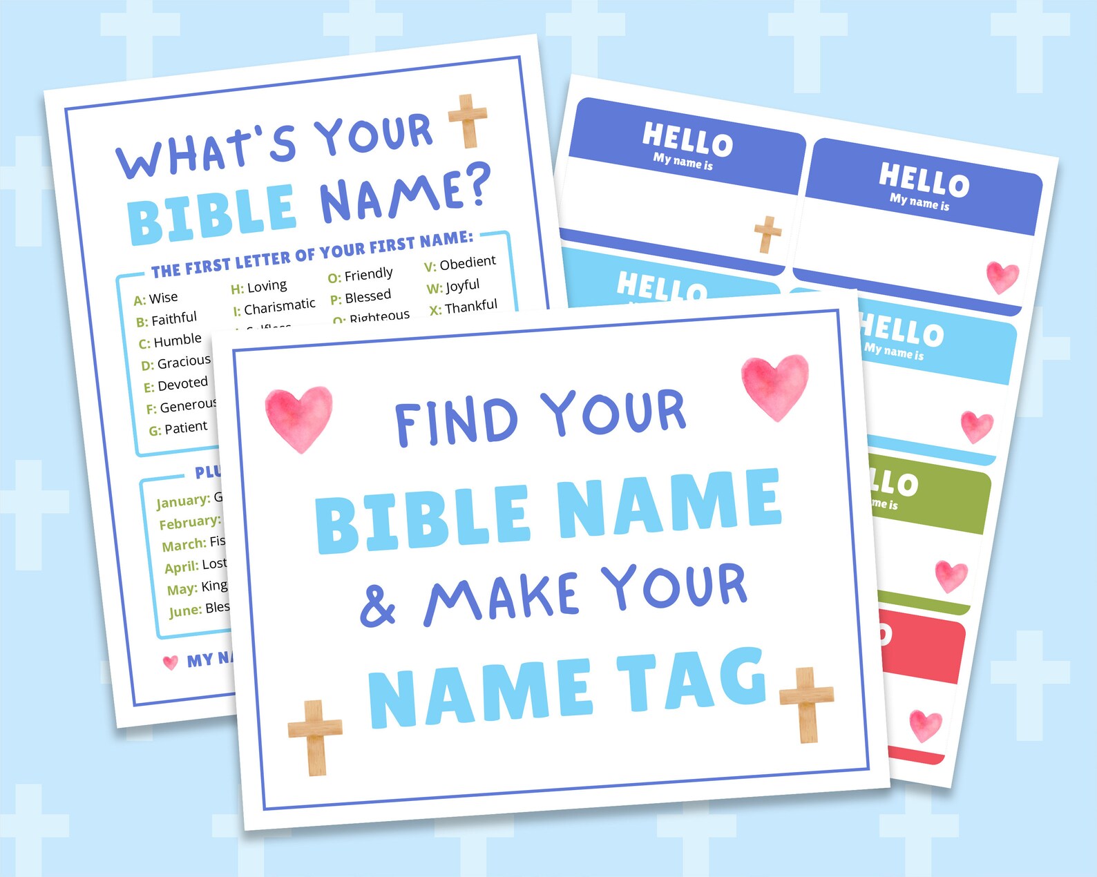 What's Your Bible Name Name Tags Sign Bible Game - Etsy UK