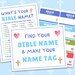 What's Your Bible Name Name Tags Sign Bible Game - Etsy UK