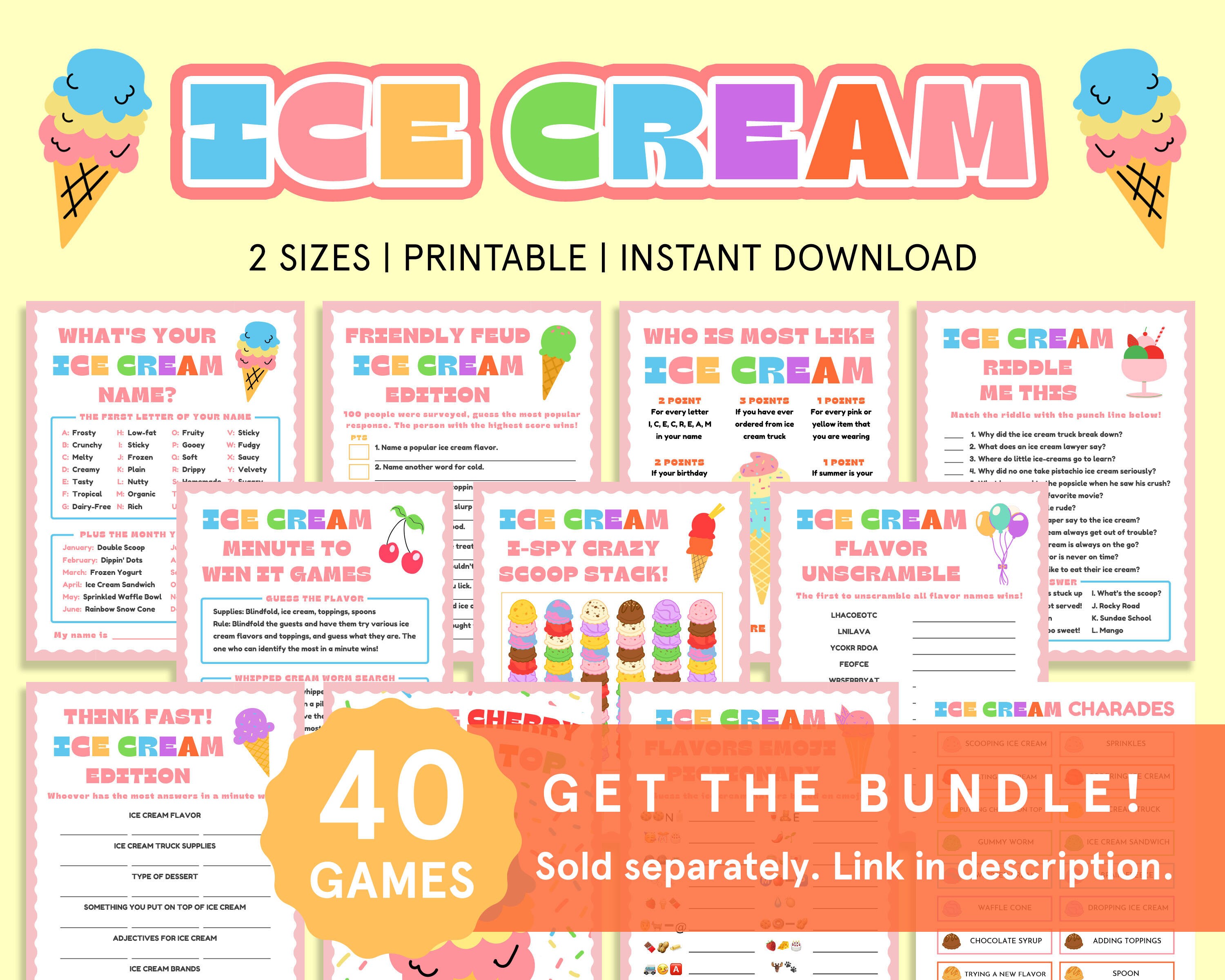 What's Your Ice Cream Name, Name Tags, Sign Summer Activities for Kids ...