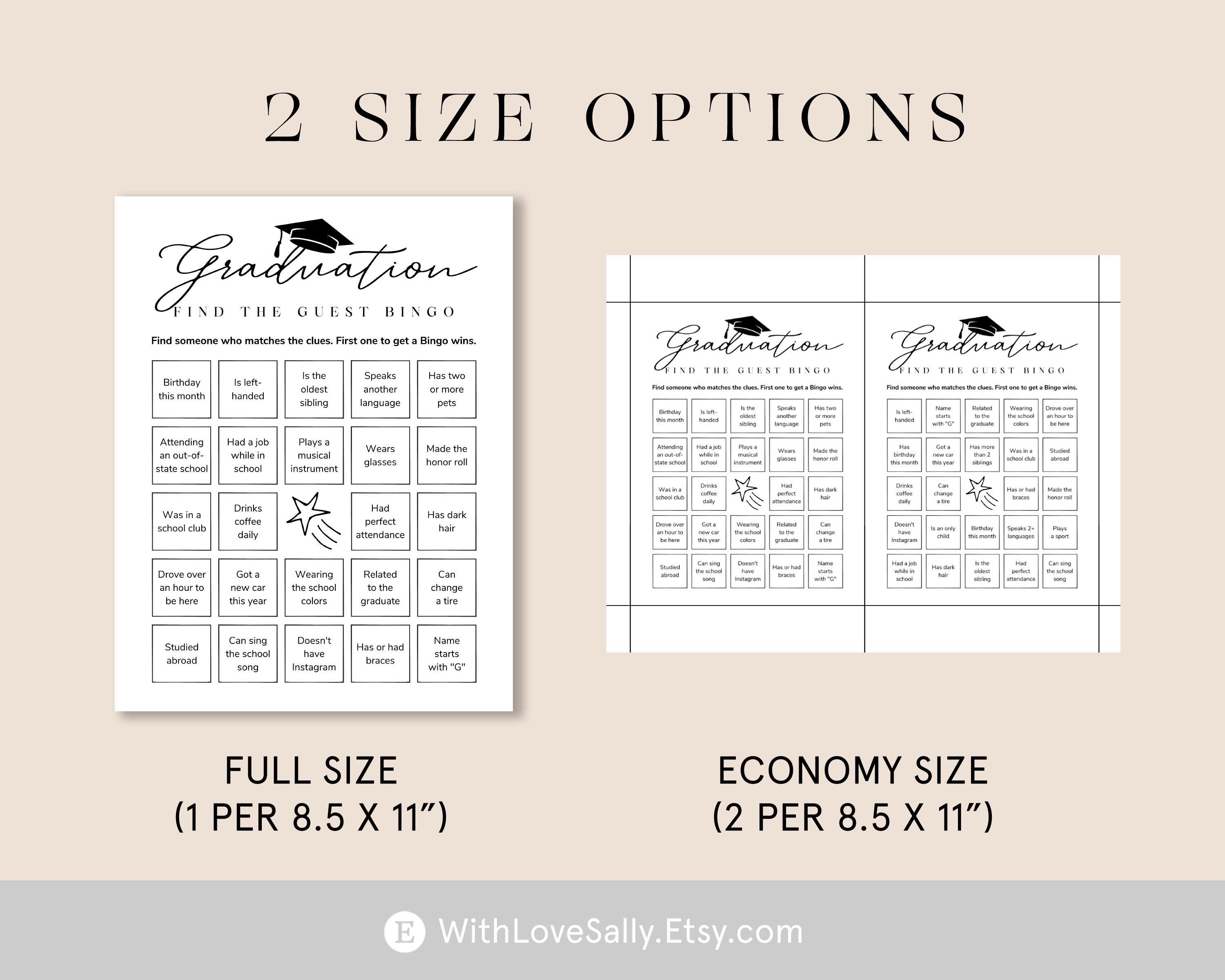 Graduation Bingo Graduation Game High School Graduation College ...