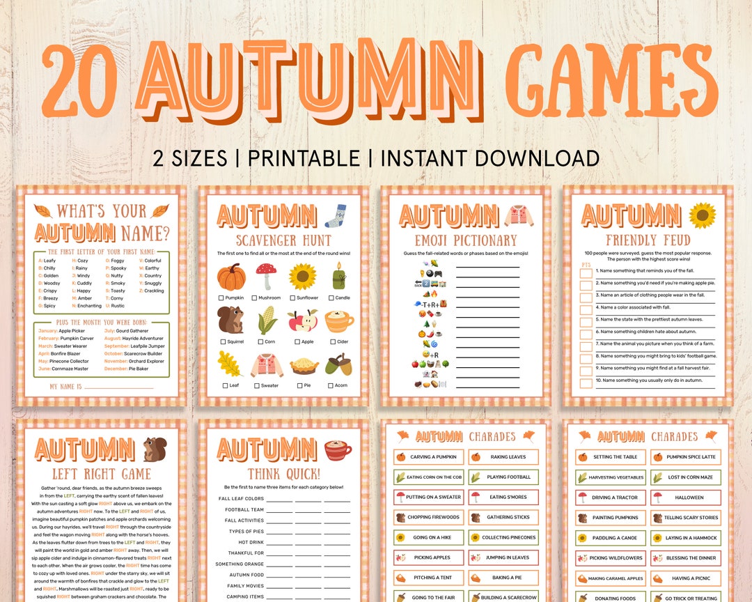 Fall Game Bundle Autumn Games Fall Games for Kids, Adults, Families ...