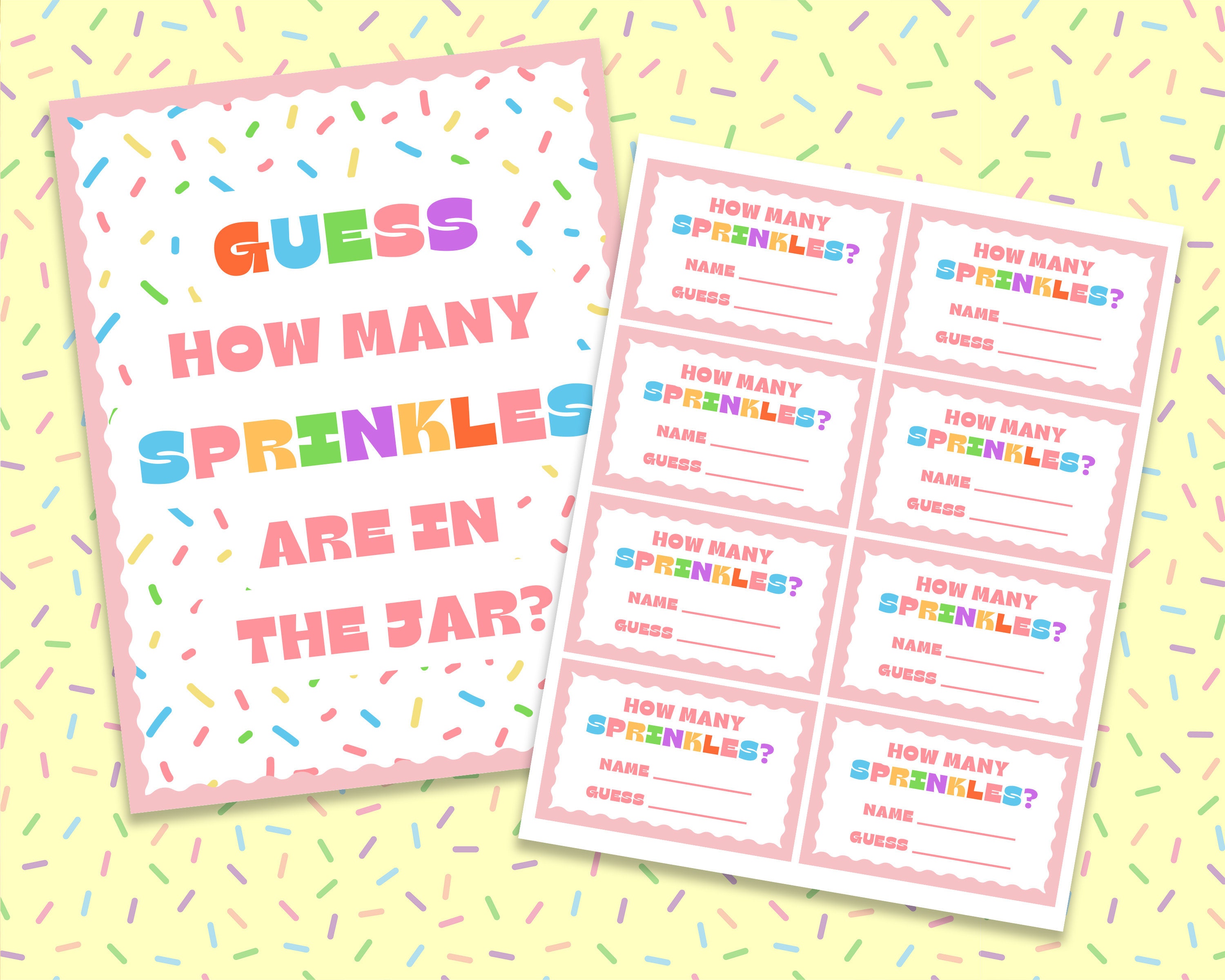 How Many Sprinkles Candy Guessing Game Ice Cream Birthday Games for ...