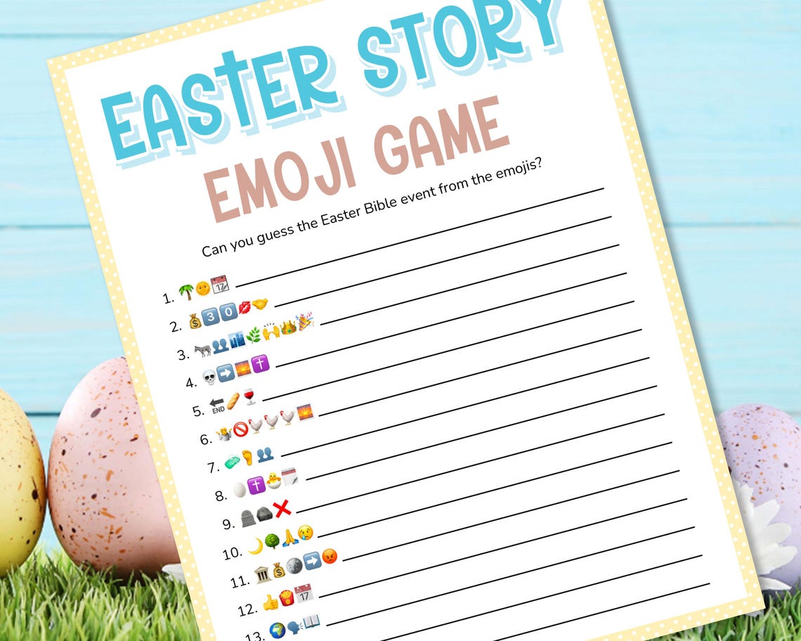 Bible Easter Emoji Pictionary Church Easter Activities for Kids, Adults ...
