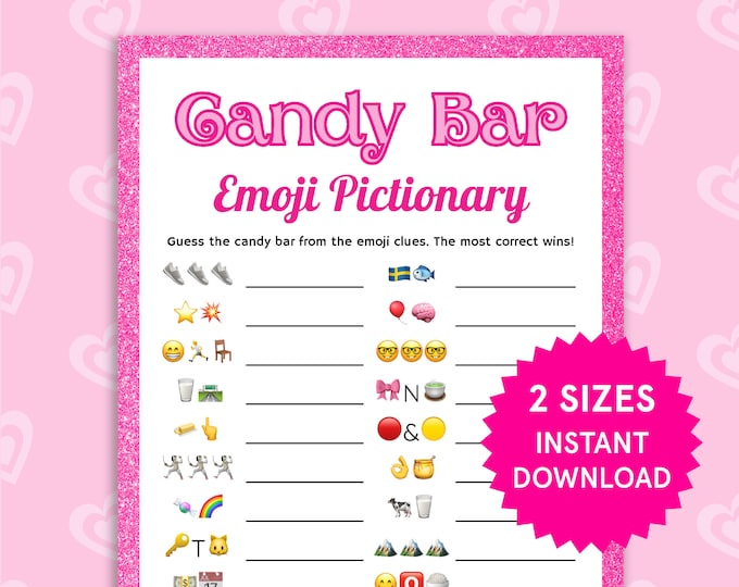 Candy Bar Emoji Pictionary Valentines Games Fun Valentines Party Games ...