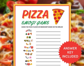 Pizza Think Fast Game Printable Pizza Party Game for Kids Adults ...