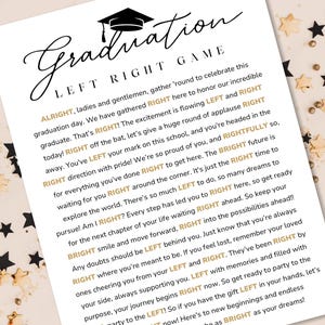 Graduation Left Right Game Graduation Party Games Class of 2025 High ...