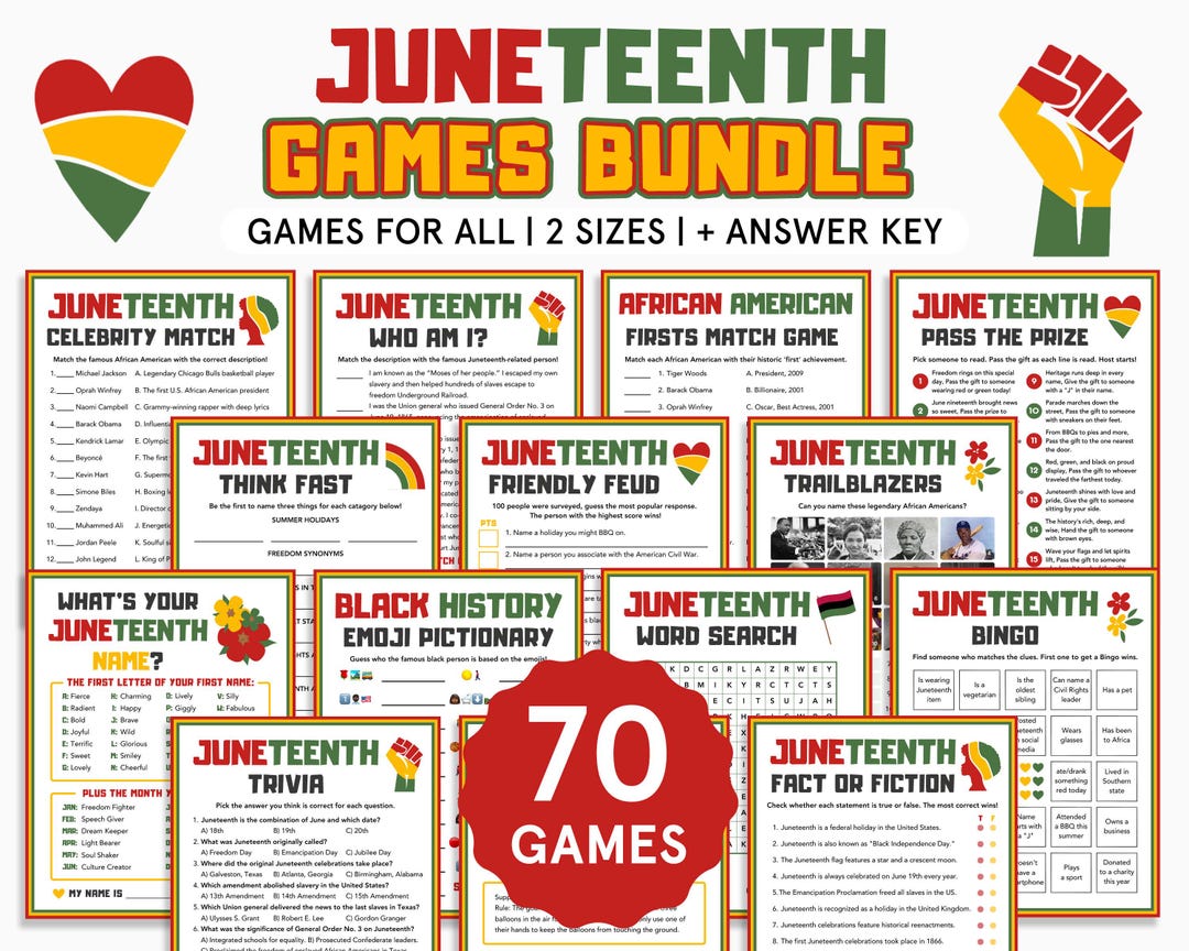 Juneteenth Games MEGA Bundle Juneteenth Games for Kids Family Black ...