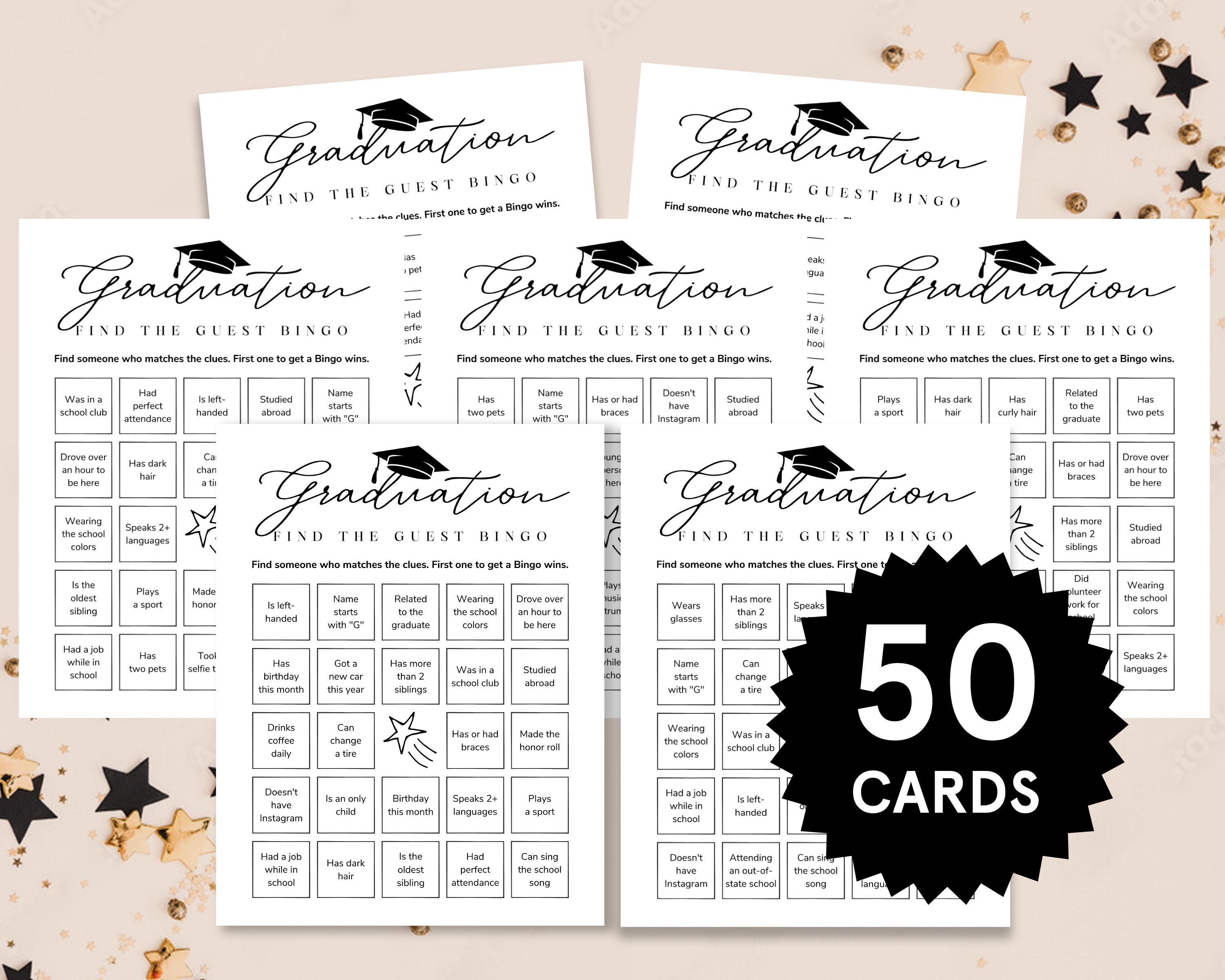 Graduation Bingo Graduation Game High School Graduation College ...