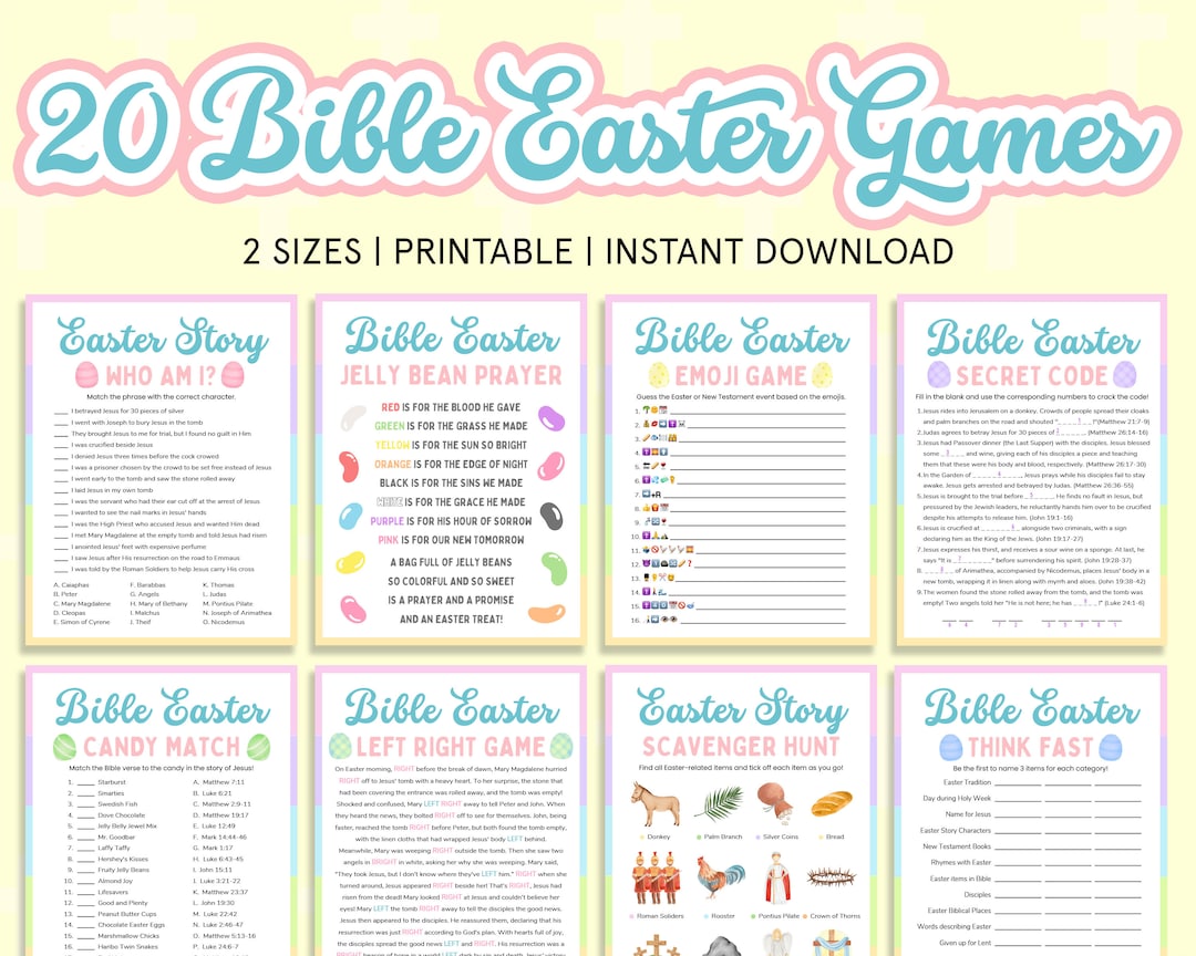 Bible Easter Games Bundle Christian Easter Games for Kids and Adults ...
