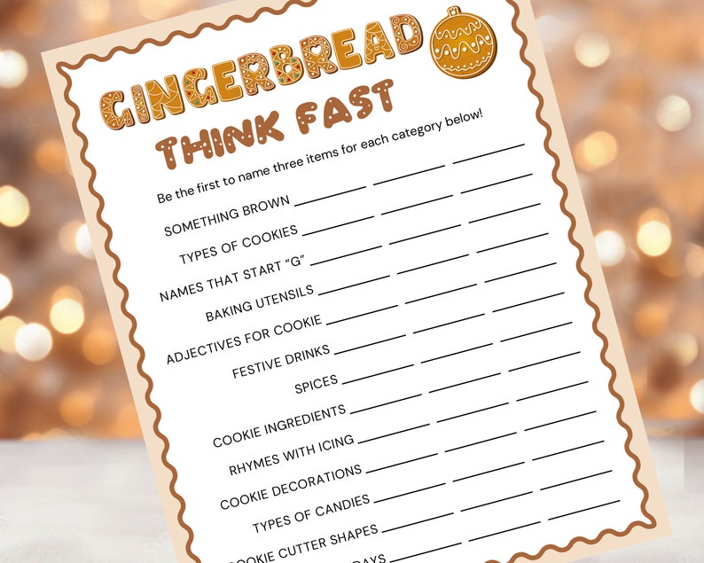 Gingerbread Think Fast | Christmas Quick Think | Fun Gingerbread Cookie ...