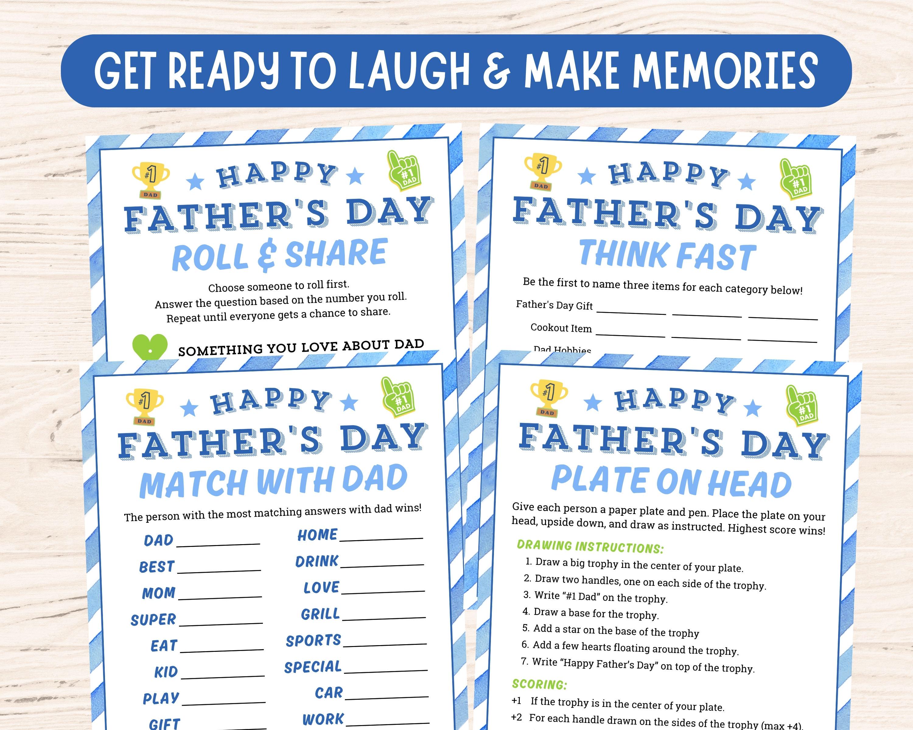 Fathers Day Games Bundle Fathers Day Activities for Kids Adults Fathers ...