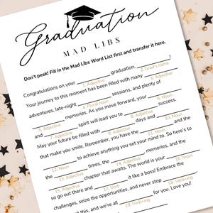 Graduation Libs Graduation Party Games Graduation Mad Libs Class of ...