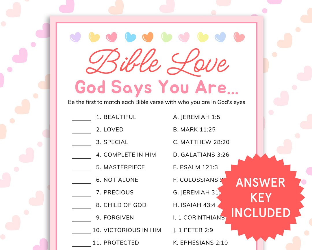 Love Bible Verses Game Bible Games for Kids Ministry Sunday School Kids ...