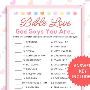 Love Bible Verses Game Bible Games for Kids Ministry Sunday School Kids ...