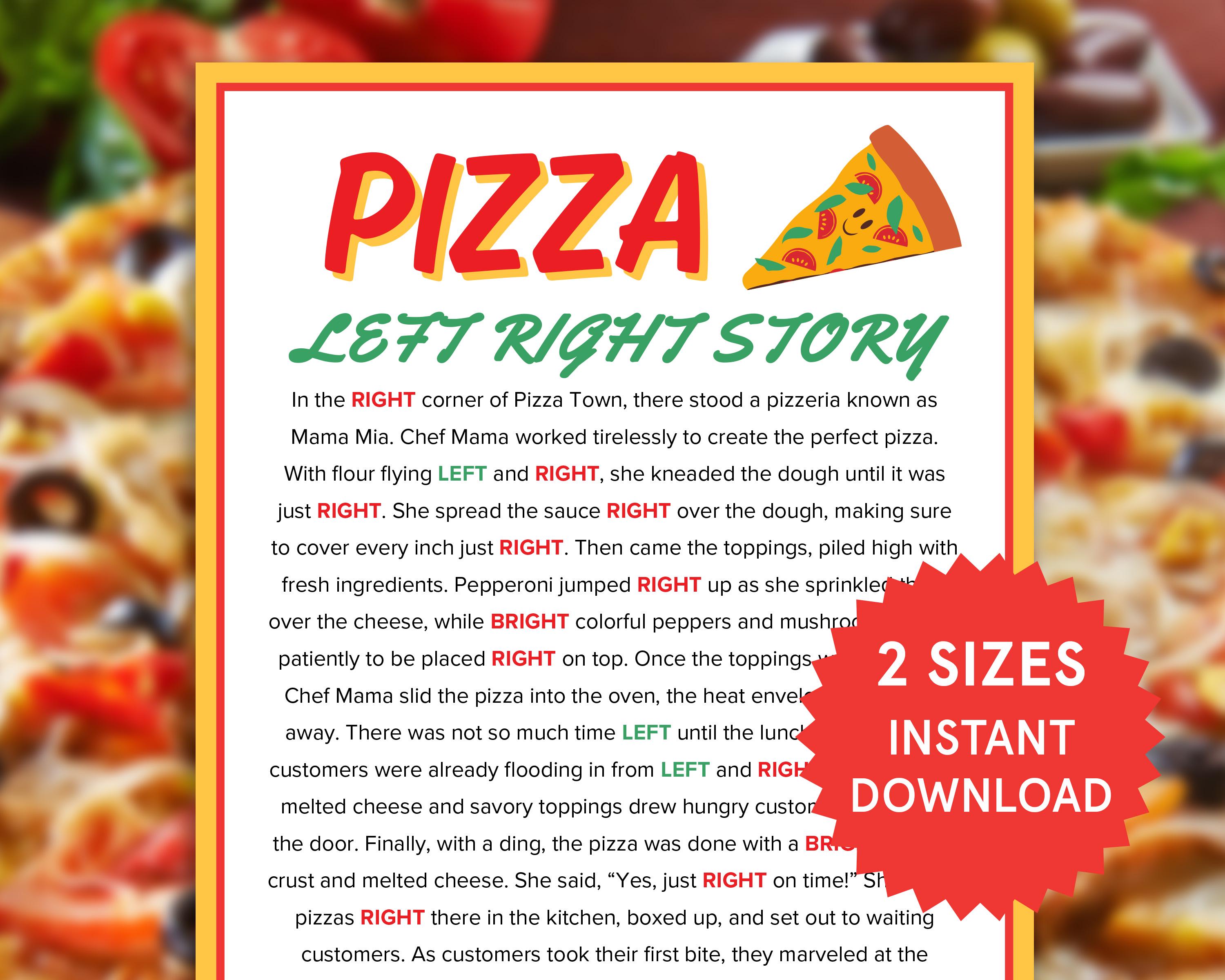 Pizza Think Fast Game Printable Pizza Party Game for Kids Adults ...